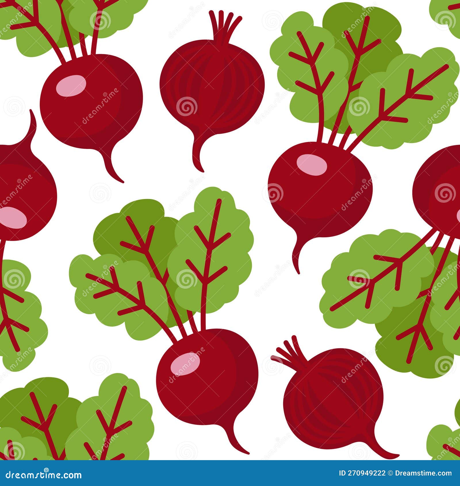 Red Beetroot Vegetable Seamless Pattern on White Background Stock ...