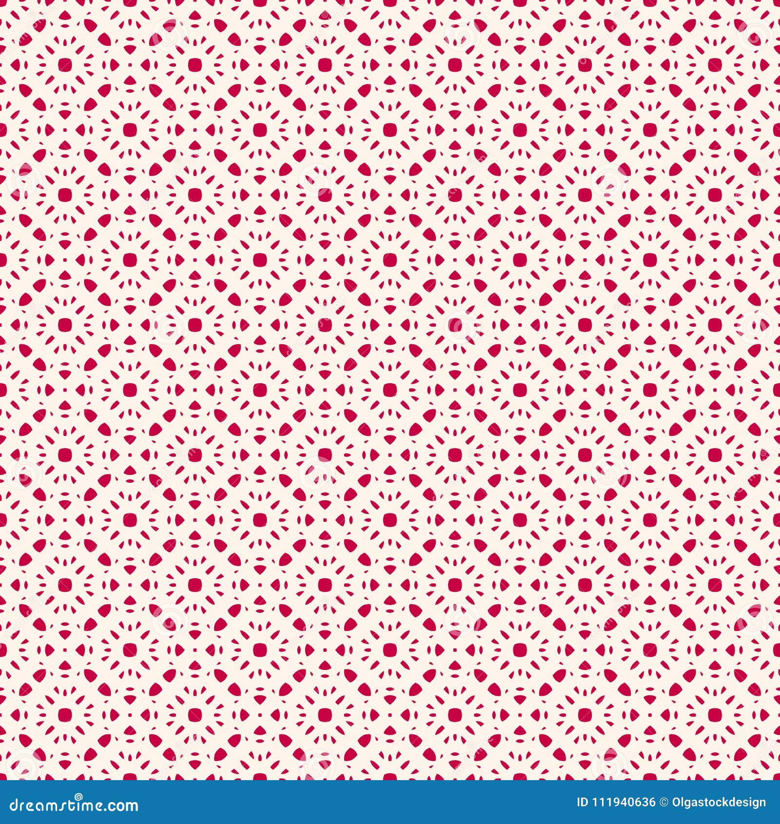 Vector Seamless Pattern, Red and White Repeat Floral Texture. Stock ...