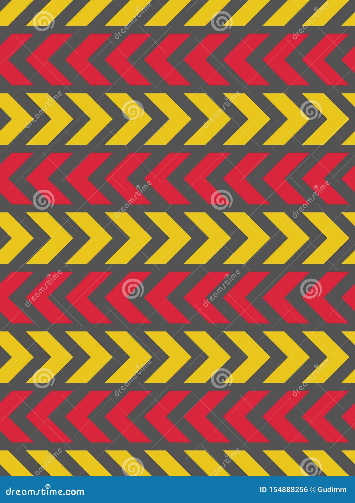 Vector Seamless Pattern of Red and Yellow Rows of Arrows. Stock Vector ...