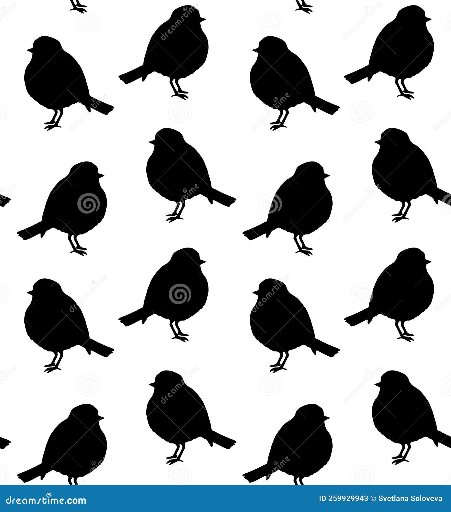 Vector Seamless Pattern of Redbreast Bird Stock Vector - Illustration ...