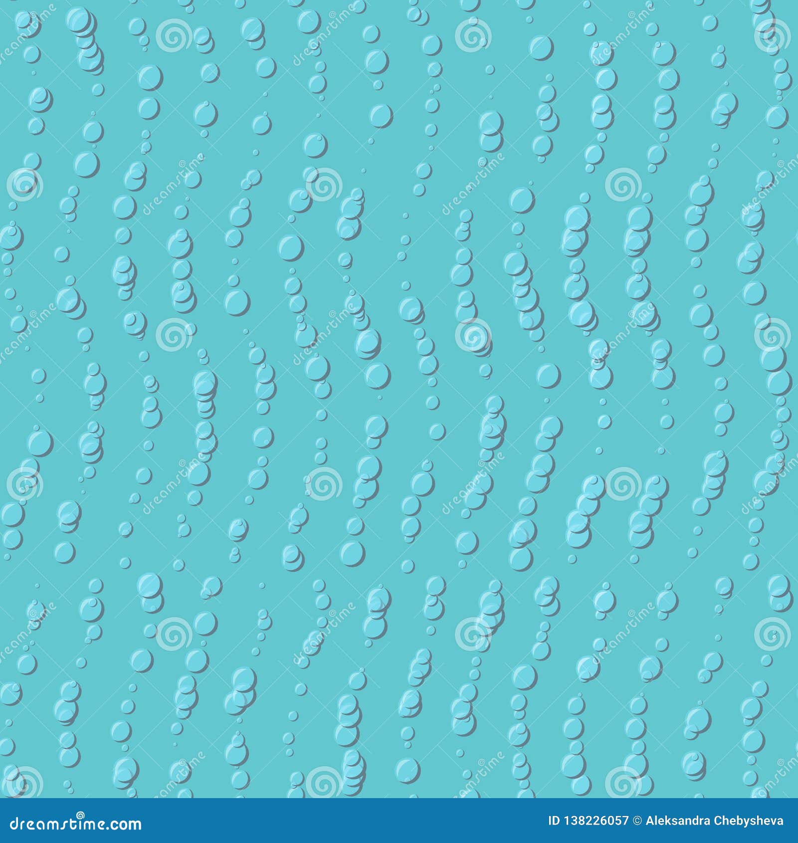 Vector Seamless Pattern. Repeating Abstract Bubbles on Blue Background ...