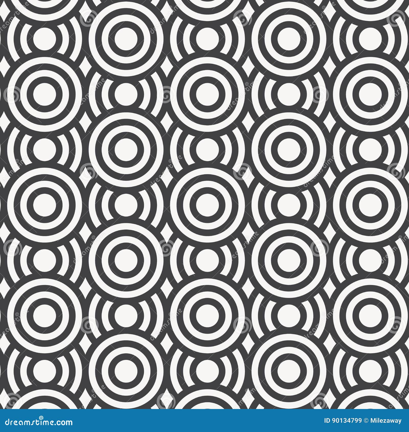 Vector Seamless Pattern. Repeating Geometric Tiles. Concentric Circles ...