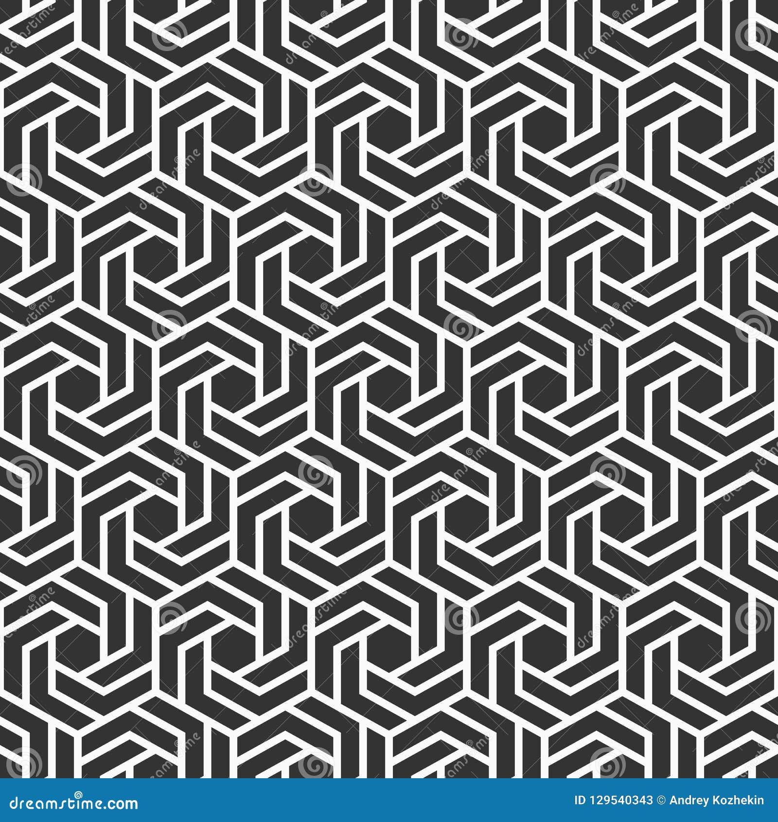 Vector Seamless Pattern. Repeating Geometric Tiles of Hexagons. Stock ...