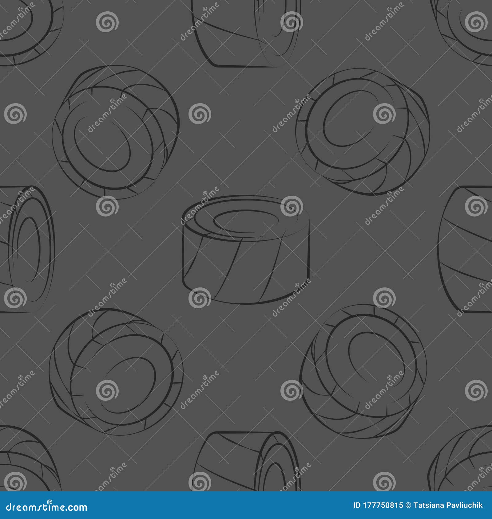 Vector Seamless Pattern with Rolls, Sushi. Beautiful Food Design ...