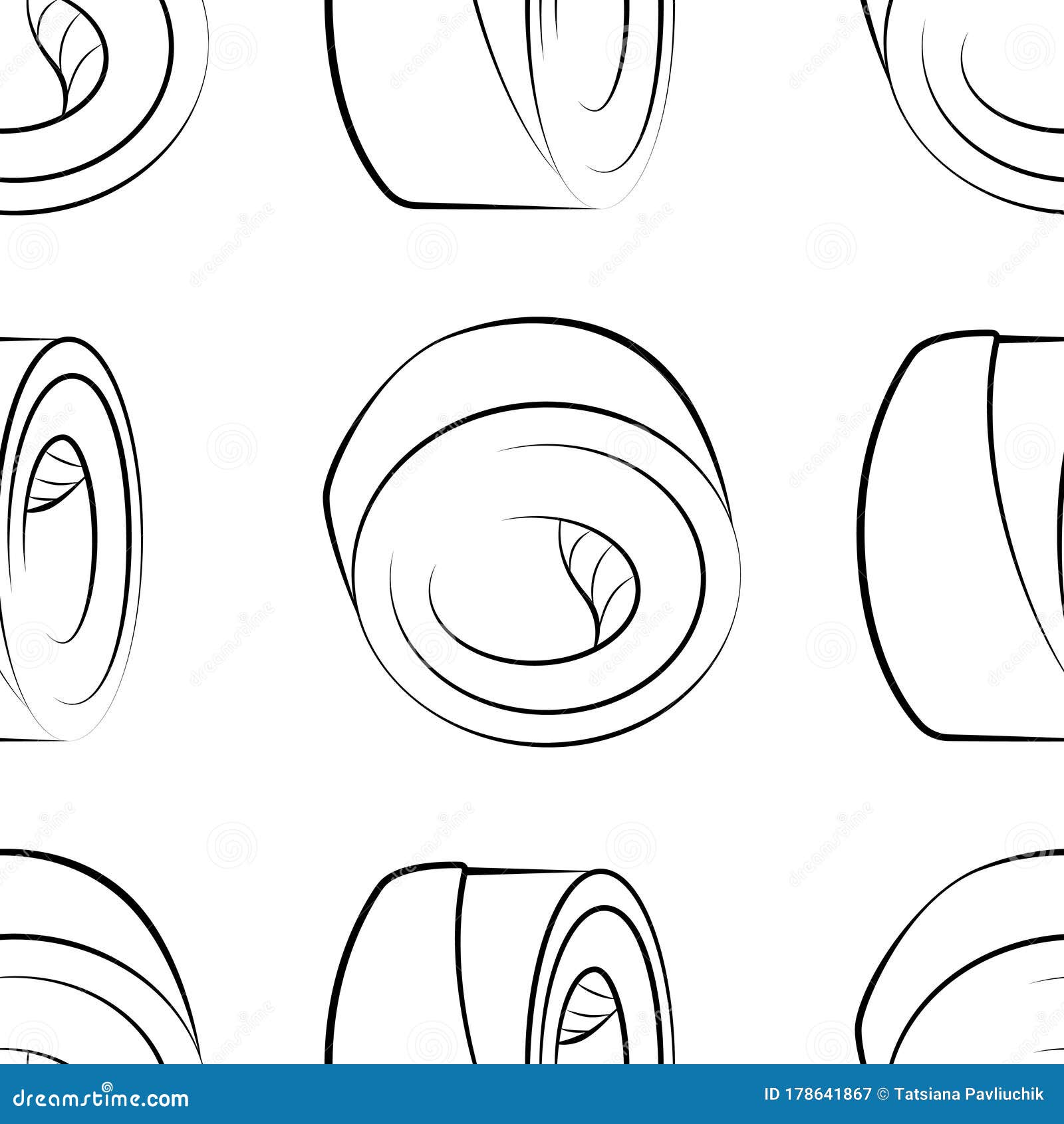 Vector Seamless Pattern with Rolls, Sushi. Beautiful Food Design ...