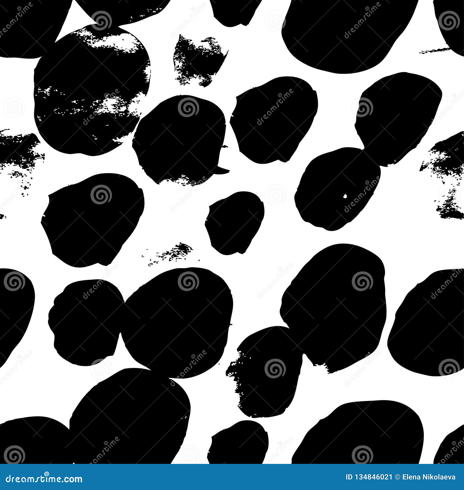 Vector Seamless Pattern with Round Brush Strokes Stock Vector ...