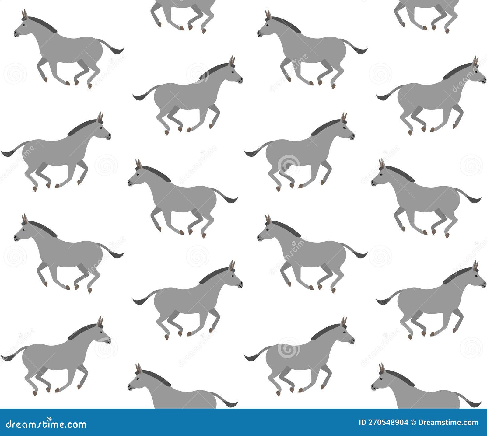 Vector Seamless Pattern of Running Donkey Stock Vector - Illustration ...