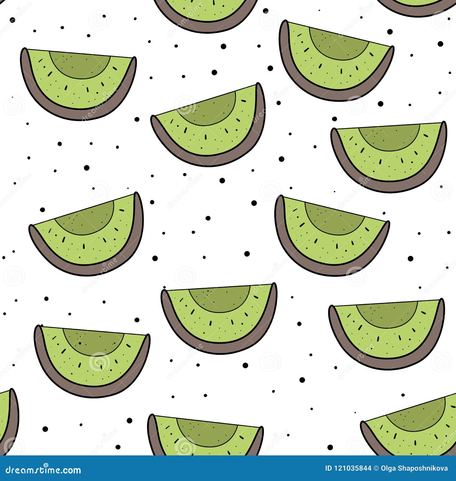 Vector Seamless Pattern in Scandinavian Style. Kiwi. Minimalism ...