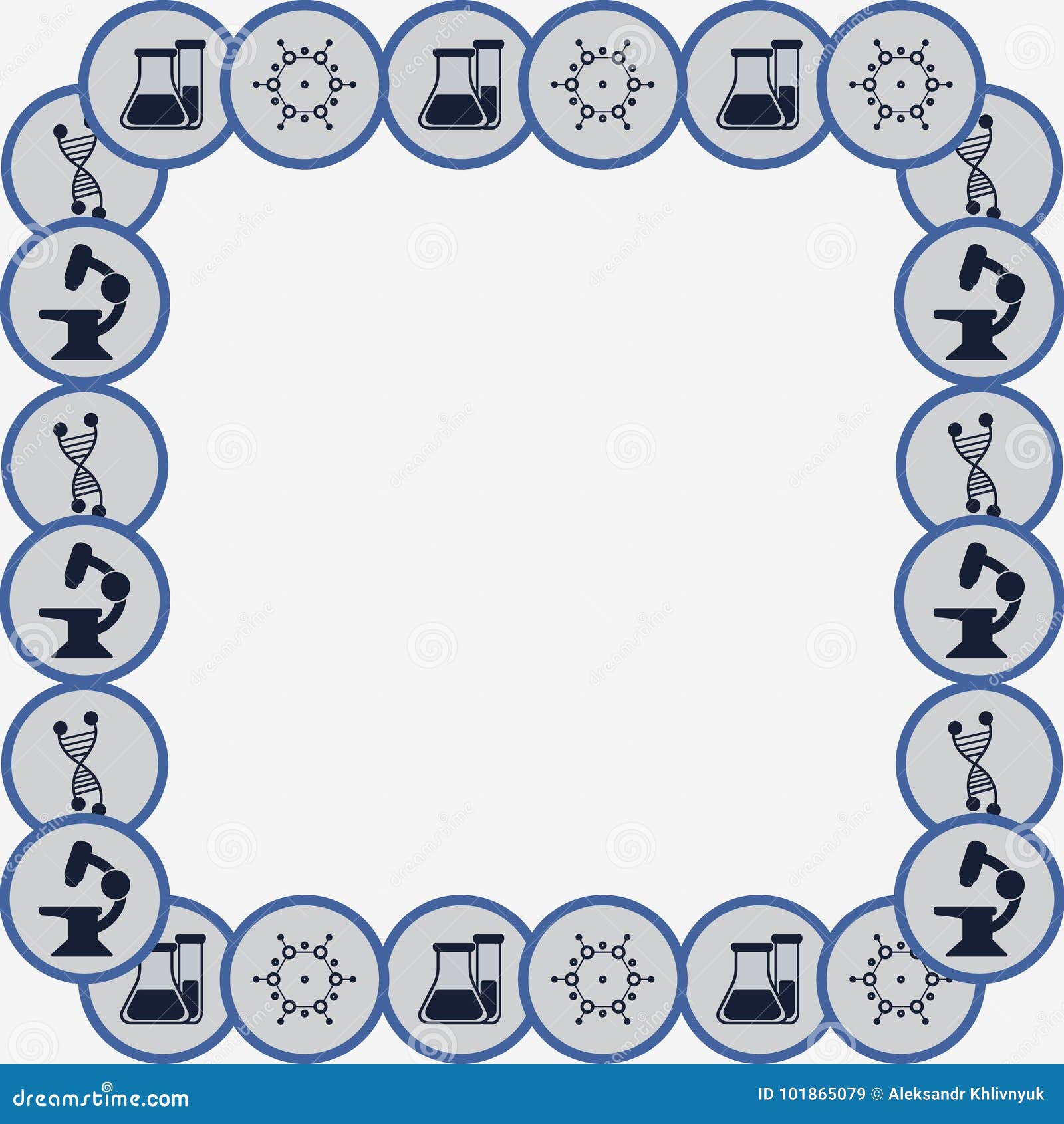 Vector Seamless Pattern with Science Icons Stock Illustration ...