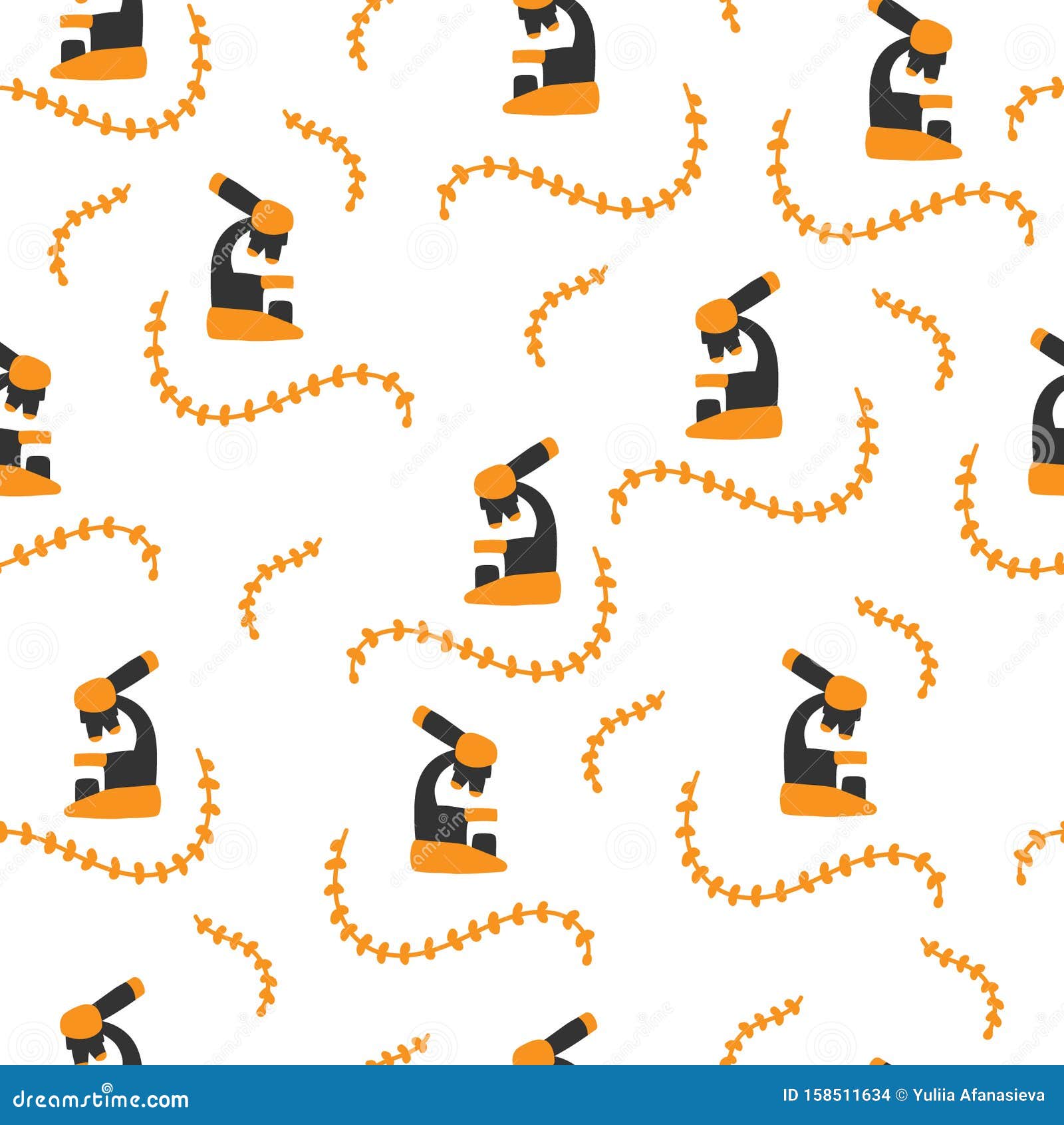 Vector Seamless Pattern with Science Microscope Stock Vector ...