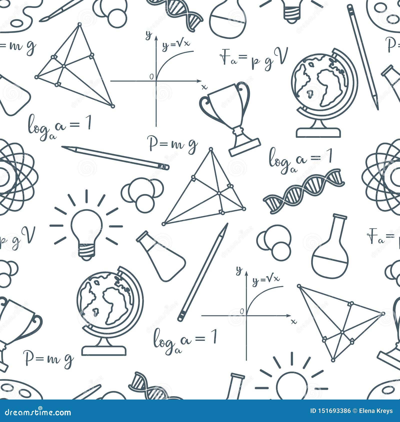 Scientific, Educational Vector Seamless Pattern Stock Vector ...