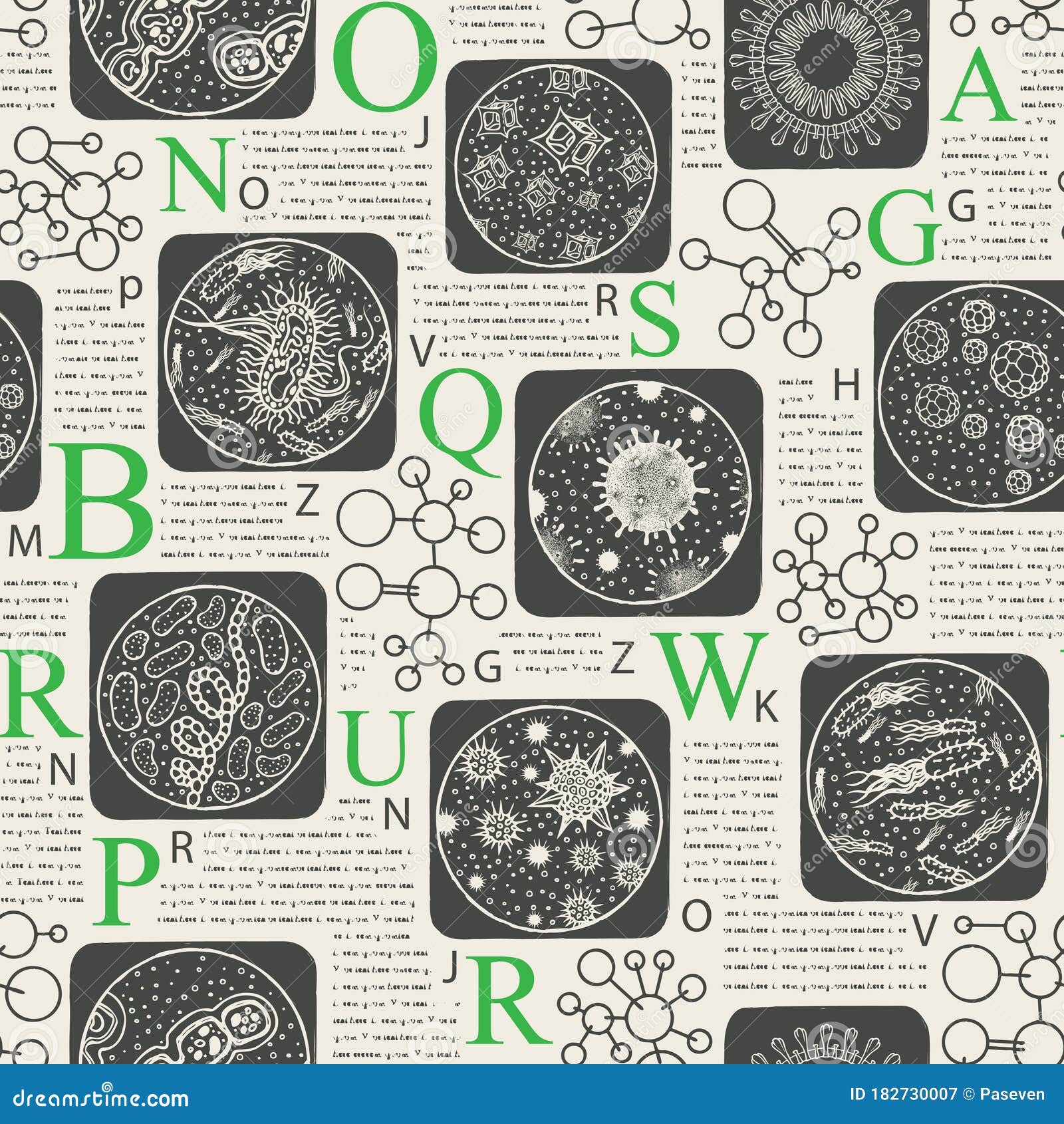 Vector Seamless Pattern on a Scientific Theme Stock Vector ...