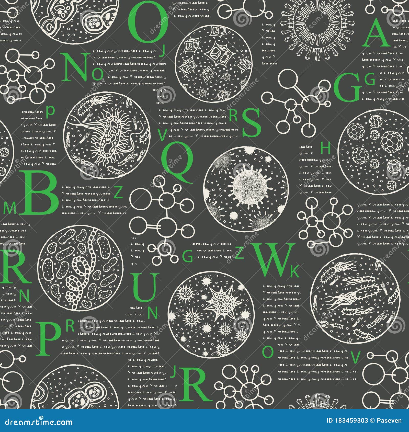 Vector Seamless Pattern on a Scientific Theme Stock Vector ...