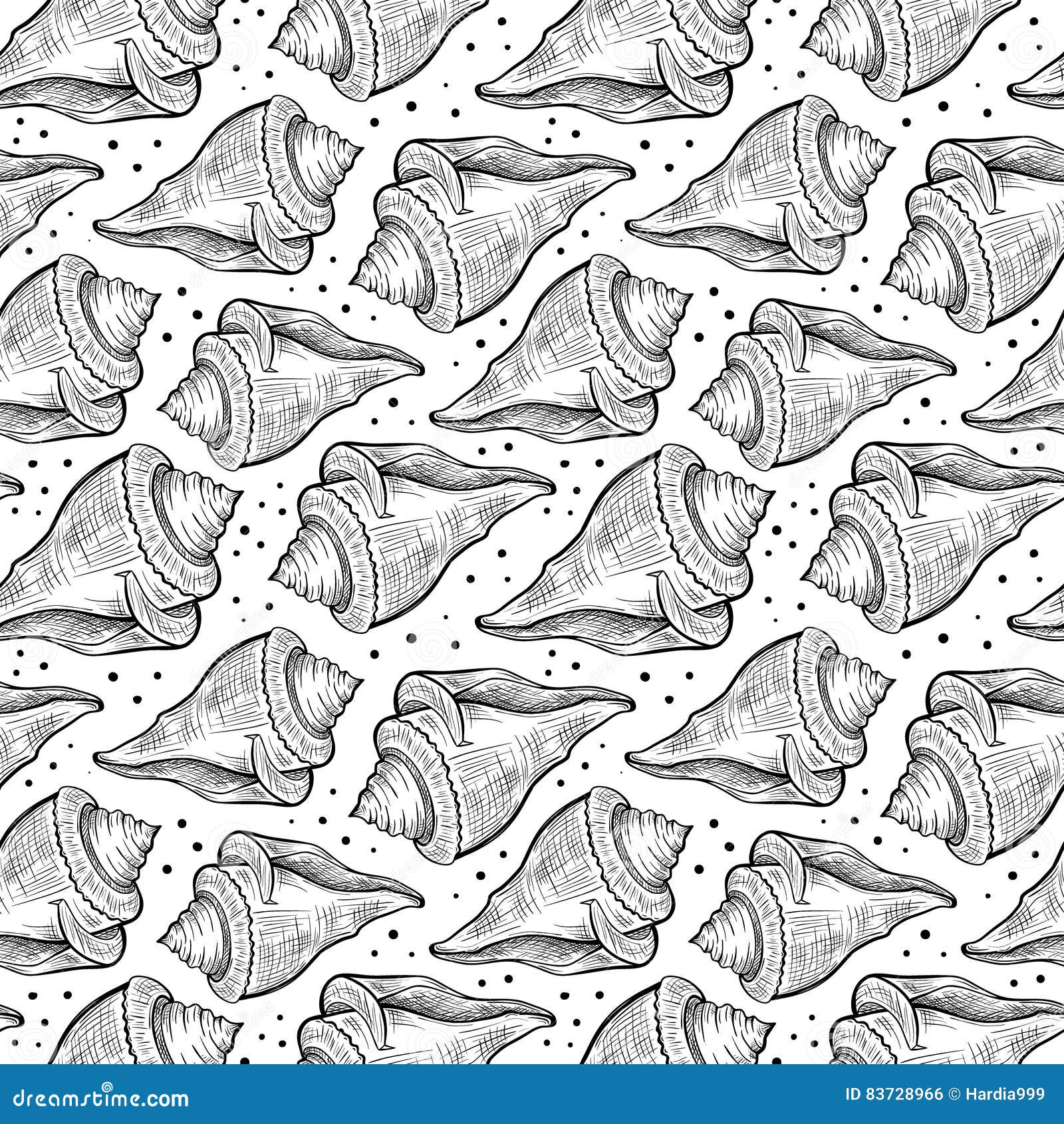 Vector Seamless Pattern with Sea Shells Stock Vector - Illustration of ...