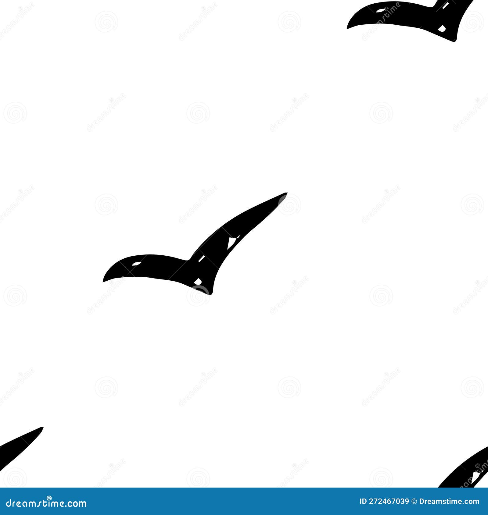 Vector Seamless Pattern of a Seagull Bird Flying. Stock Vector ...