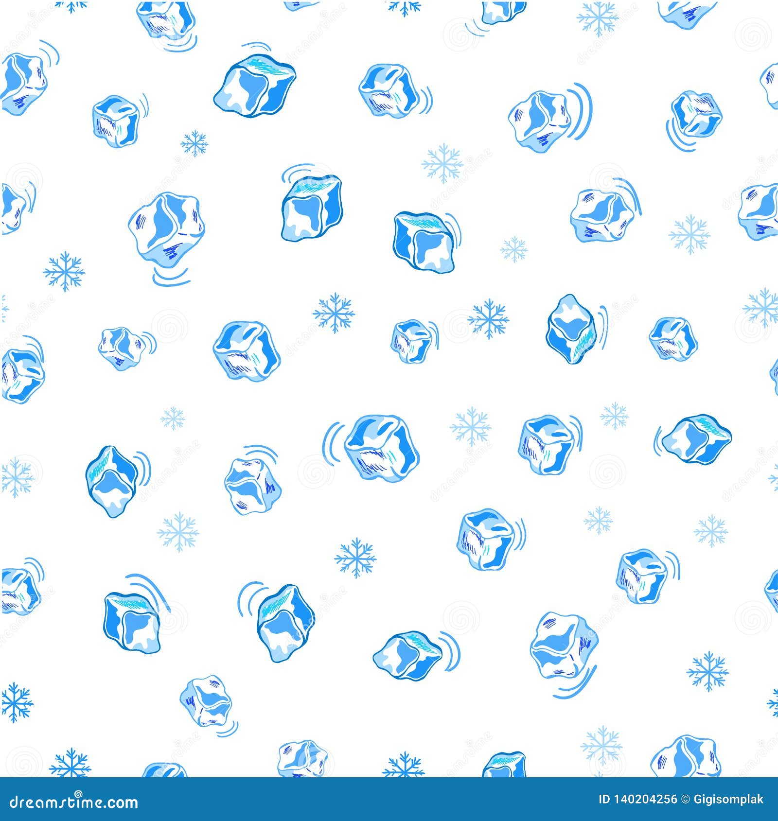 Simple Vector Seamless Pattern Shaking, Ice Cube and Cold Symbol for ...