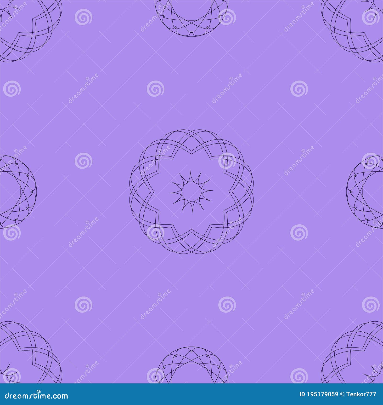 Vector Seamless Pattern Shapes on the Light Purple Background. Stock ...