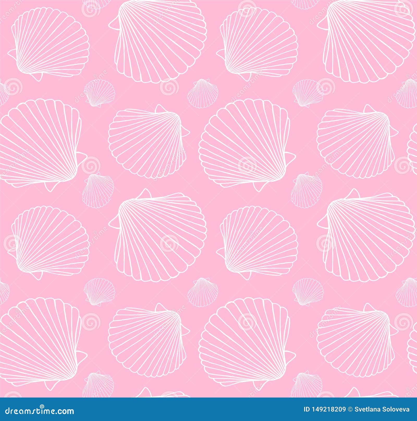 Vector Seamless Pattern of Shell Isolated on Pink Stock Vector ...