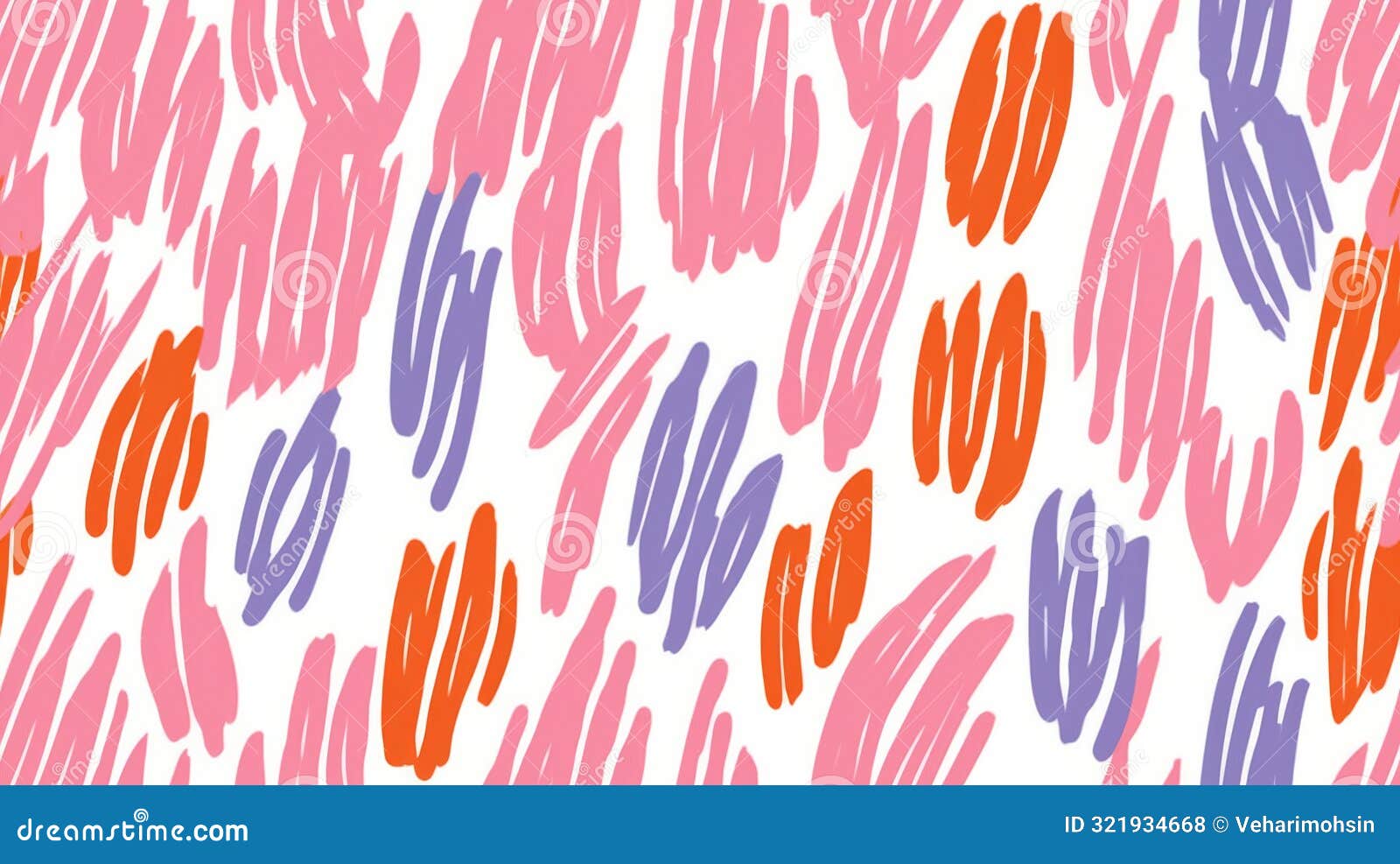 Vector Seamless Pattern with Short Brush Strokes. Hand Painted Stylish ...