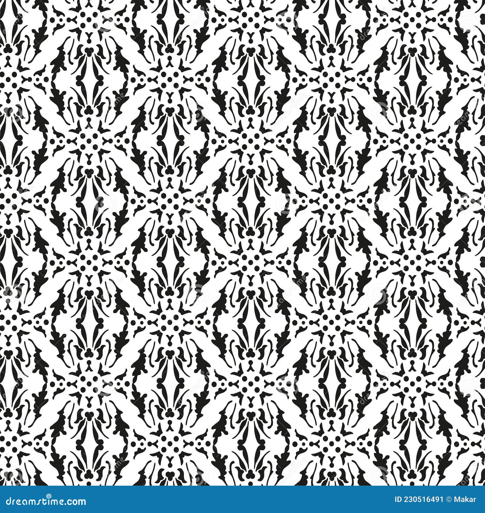 Vector Seamless Pattern from Silhouettes Abstract Decorative Design ...
