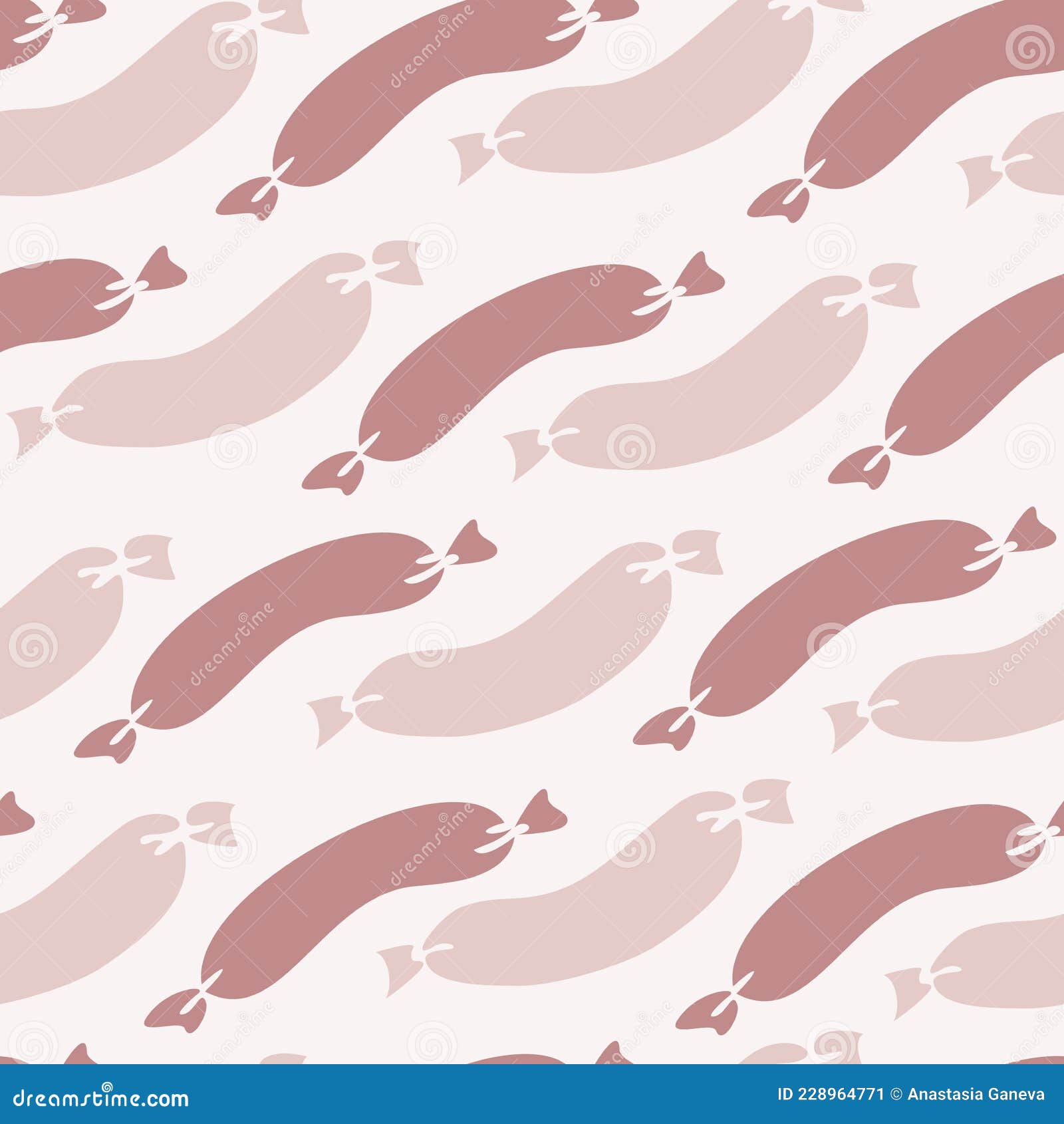 Vector Seamless Pattern with Silhouettes of Sausages. Stock Vector ...