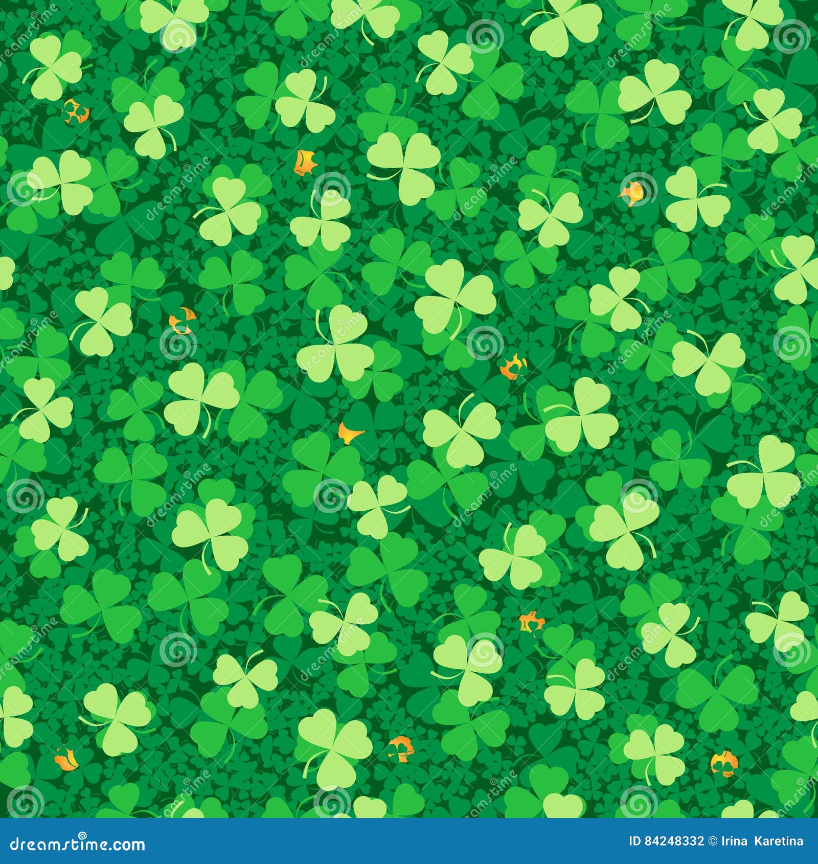 Vector Seamless Pattern of Silhouettes of Shamrocks Stock Vector ...