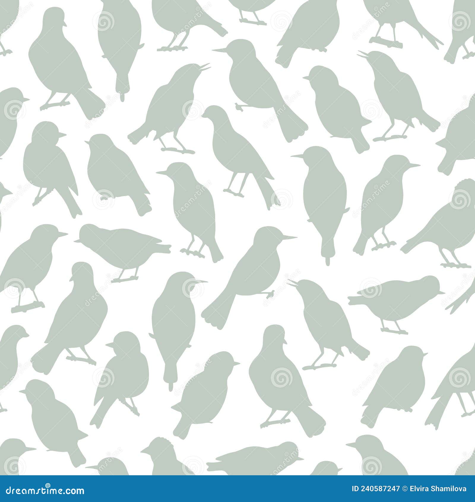Seamless Pattern with Birds Silhouettes Stock Vector - Illustration of ...