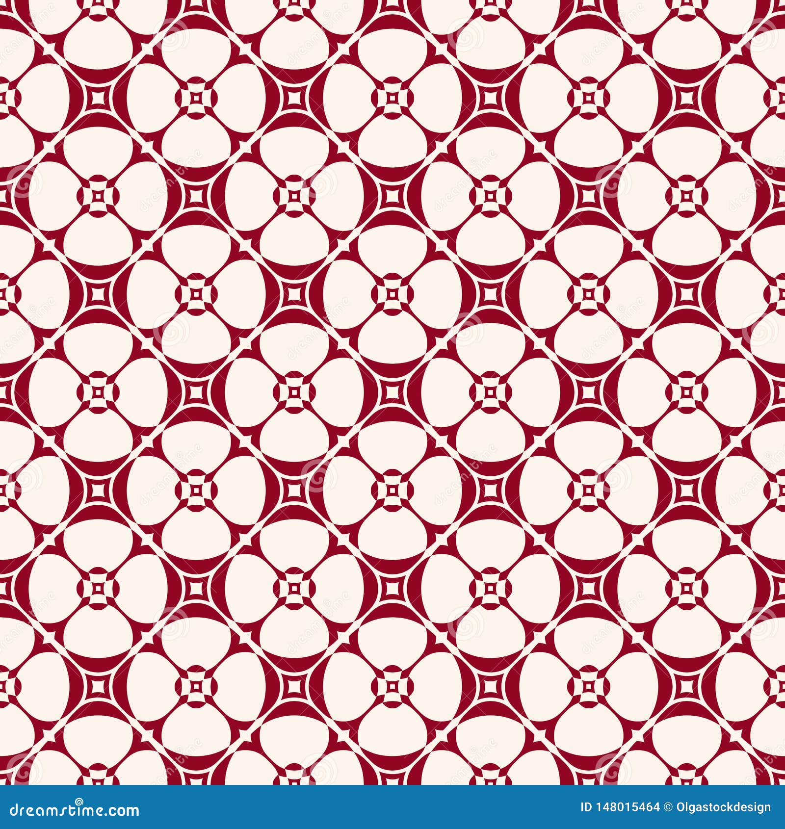 Vector Seamless Pattern. Simple Geometric Floral Texture. Burgundy and ...
