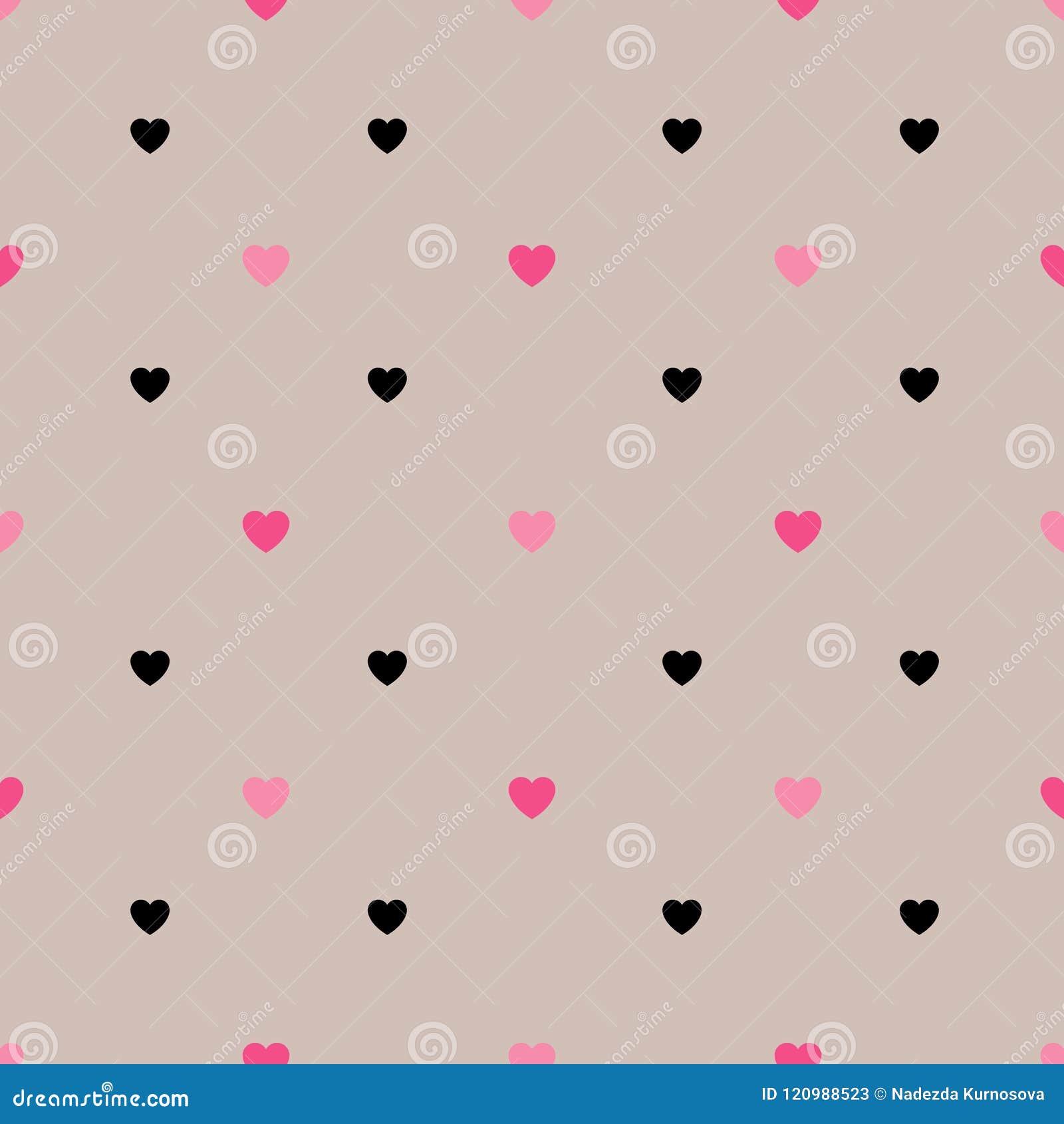 Vector Seamless Pattern. Simple Repeating Texture with Hearts. Stock ...