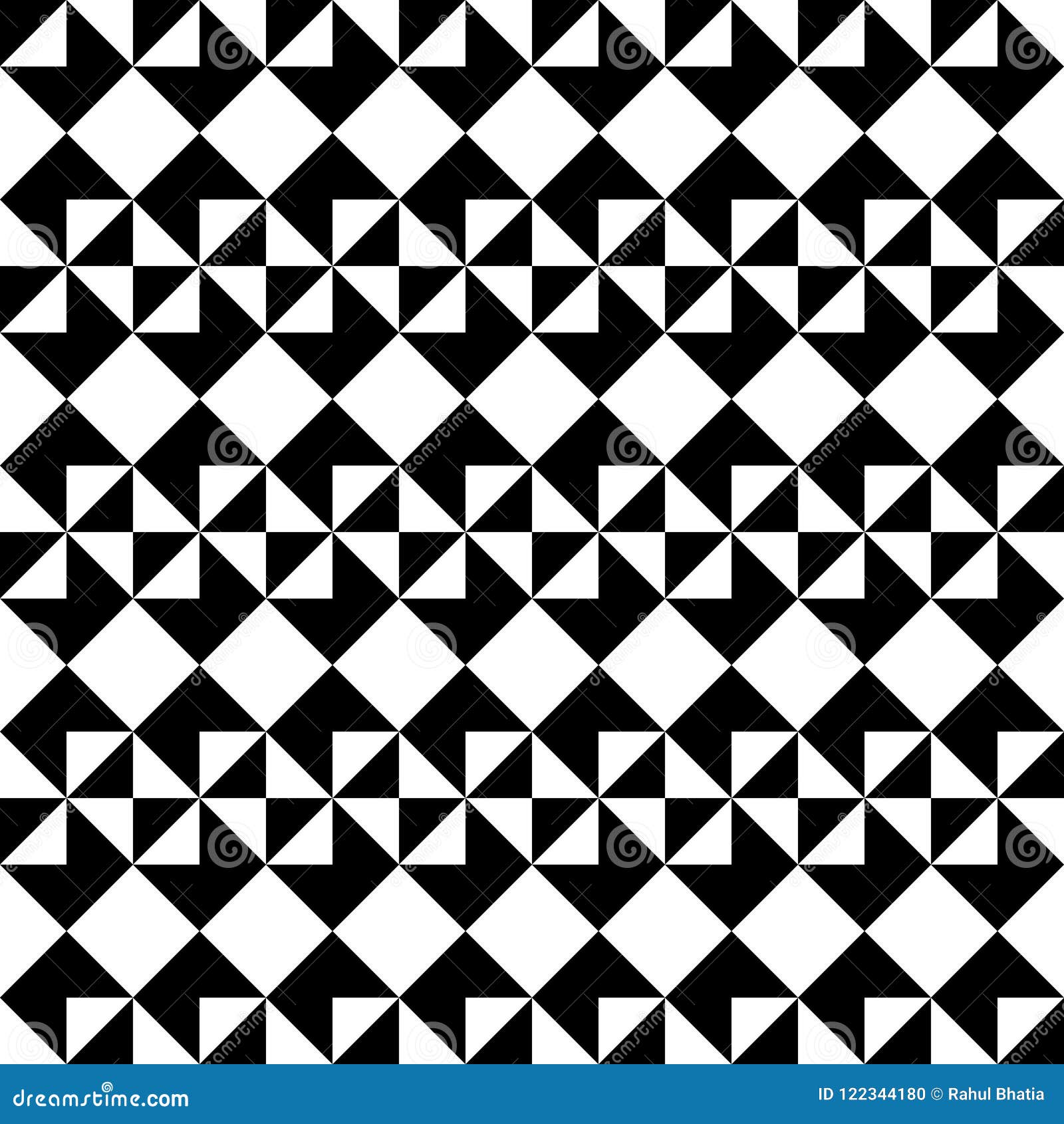 Black Geometric Seamless Pattern in White Background Stock Vector ...