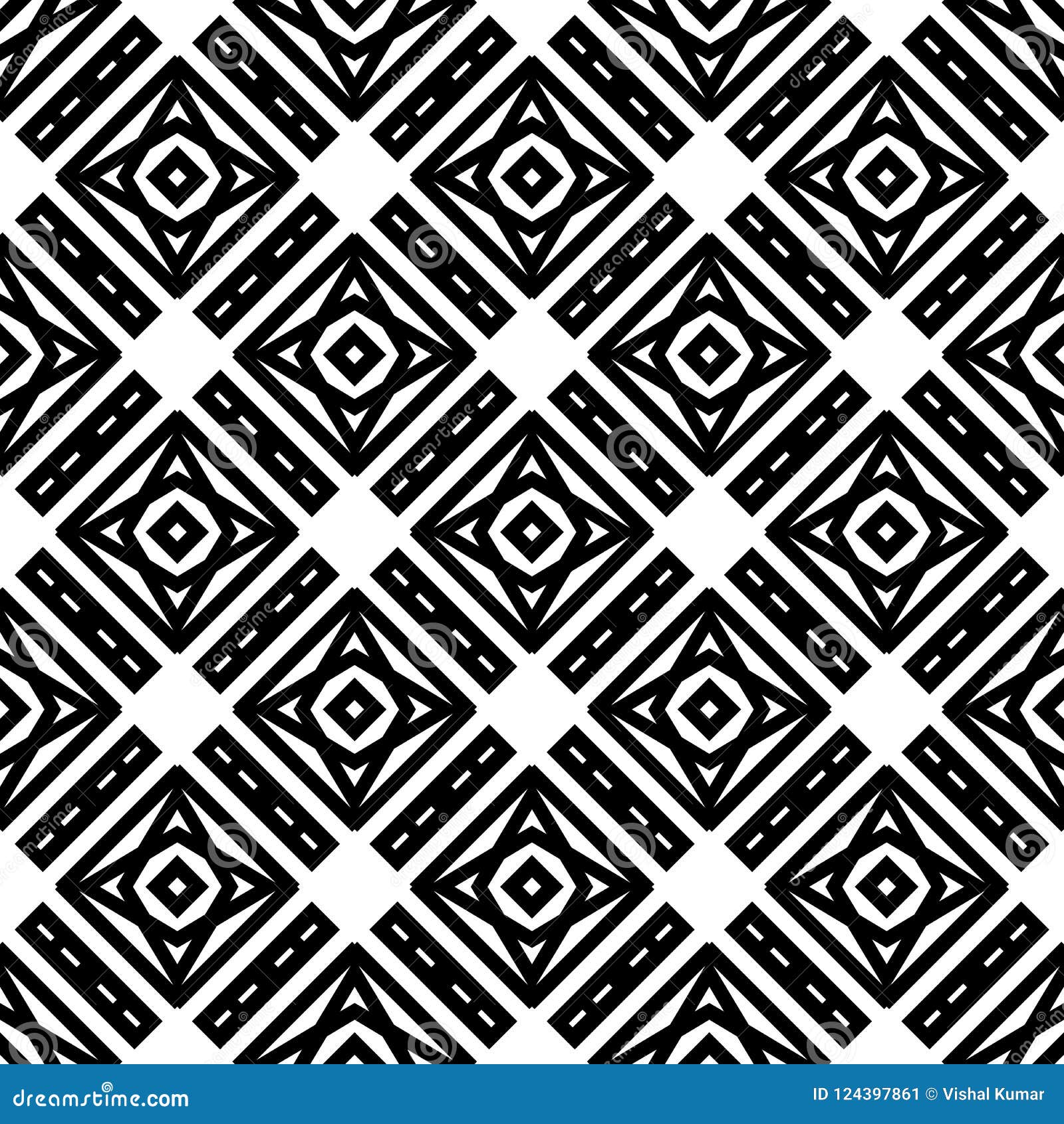 Black Geometric Seamless Pattern in White Background Stock Vector ...