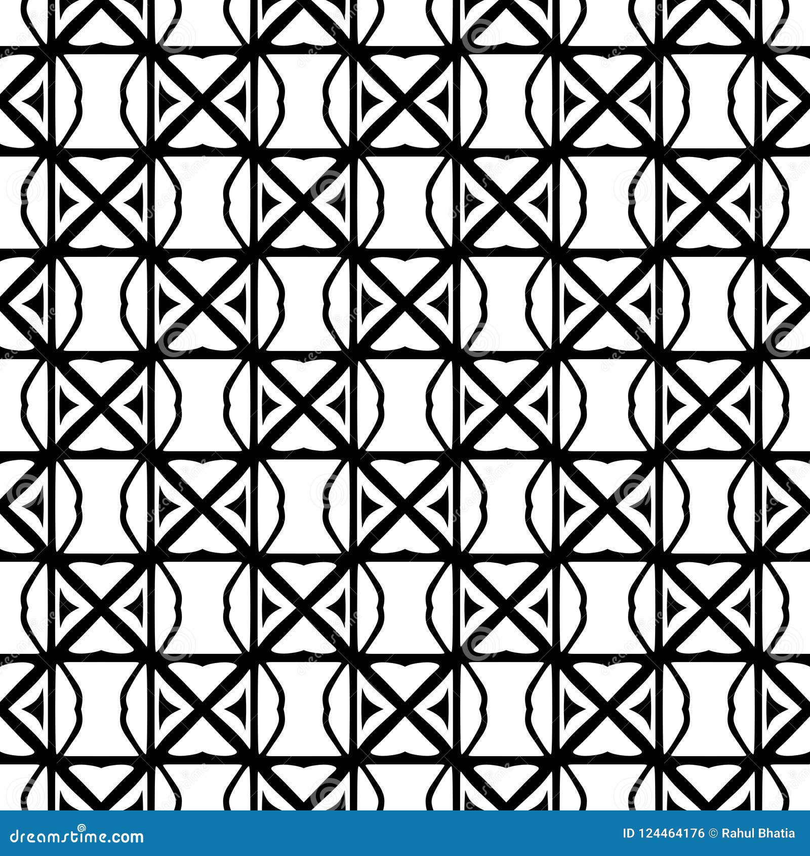 Black Geometric Seamless Pattern in White Background Stock Vector ...