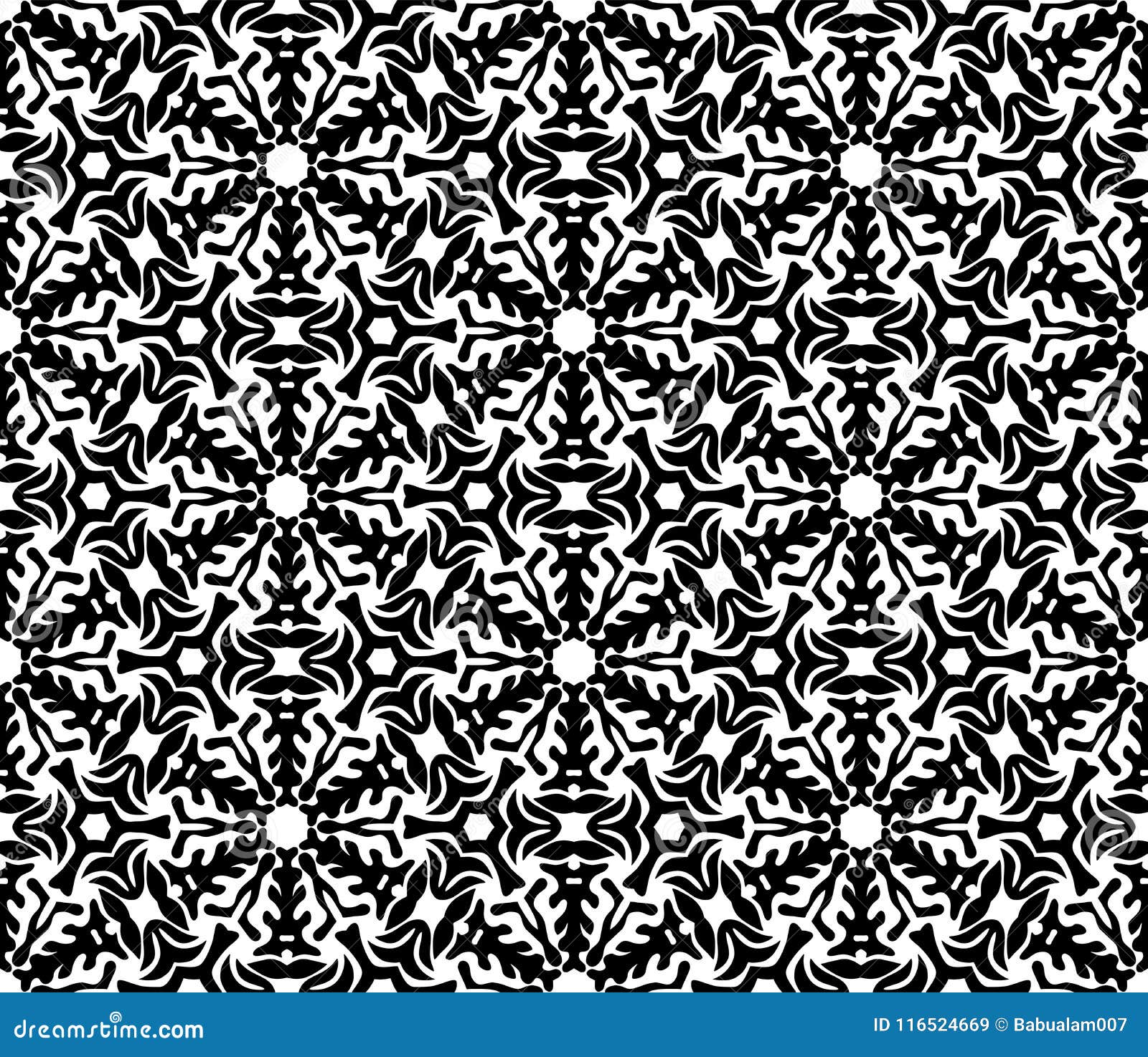 Black Geometric Seamless Pattern in White Background Stock Vector ...
