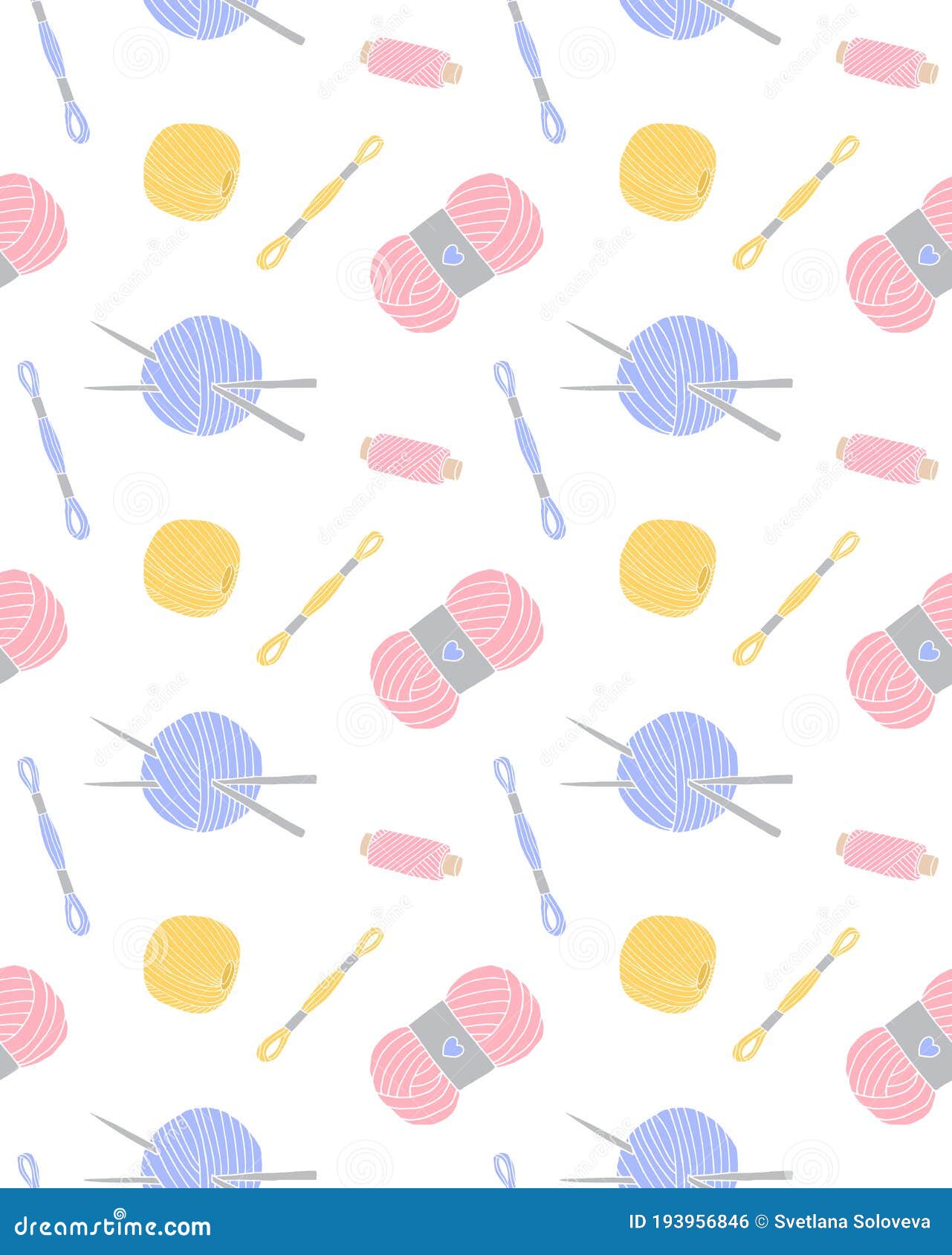 Vector Seamless Pattern of Sketch Thread Stock Illustration ...