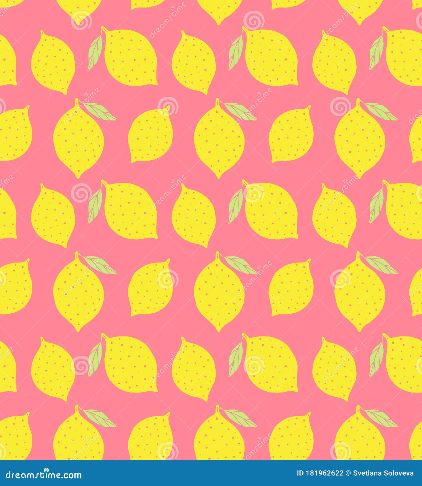 Vector Seamless Pattern of Sketch Yellow Lemon Stock Illustration ...