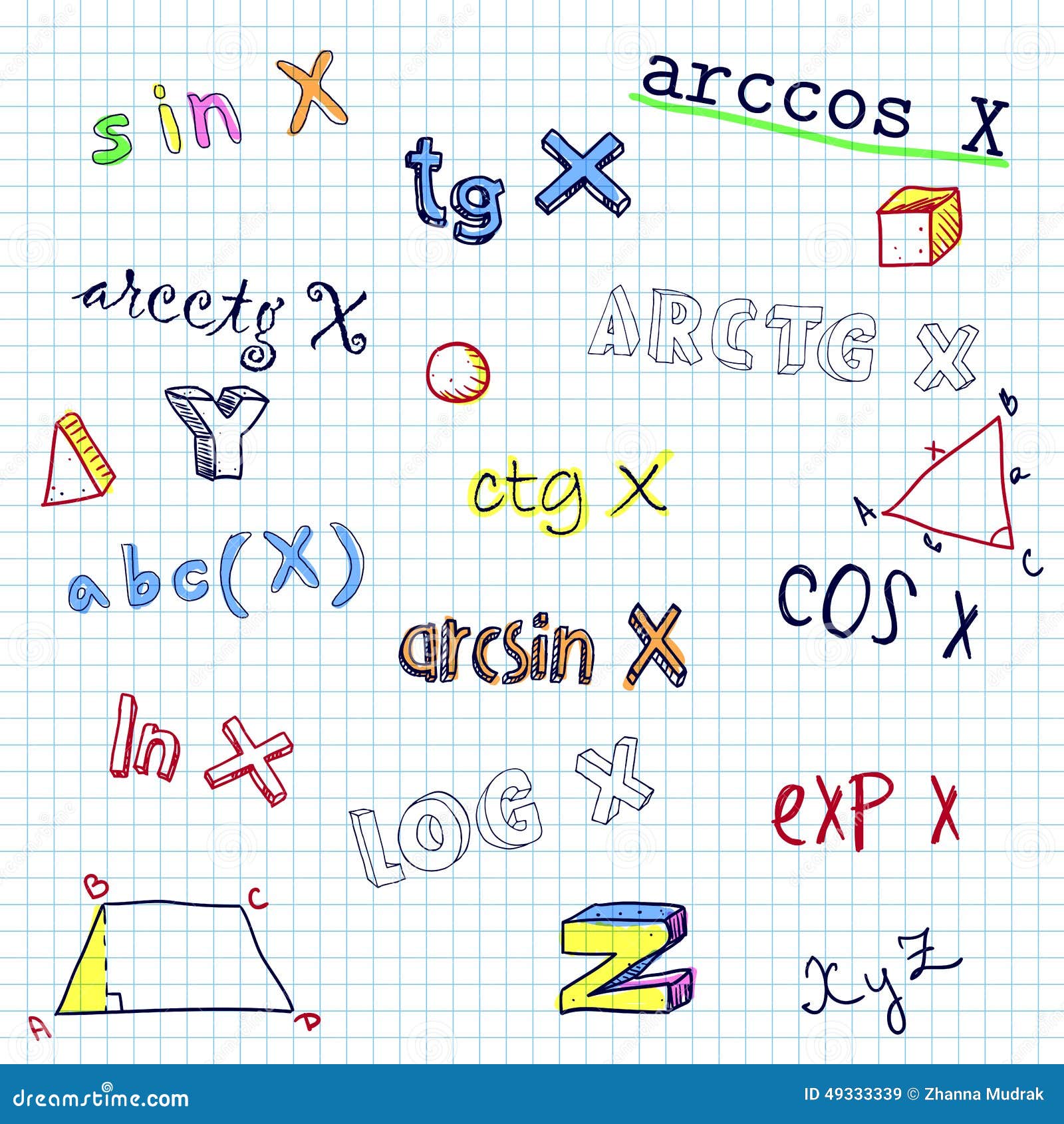 Vector Seamless Pattern with Sketchy Science Symbols Stock Illustration ...