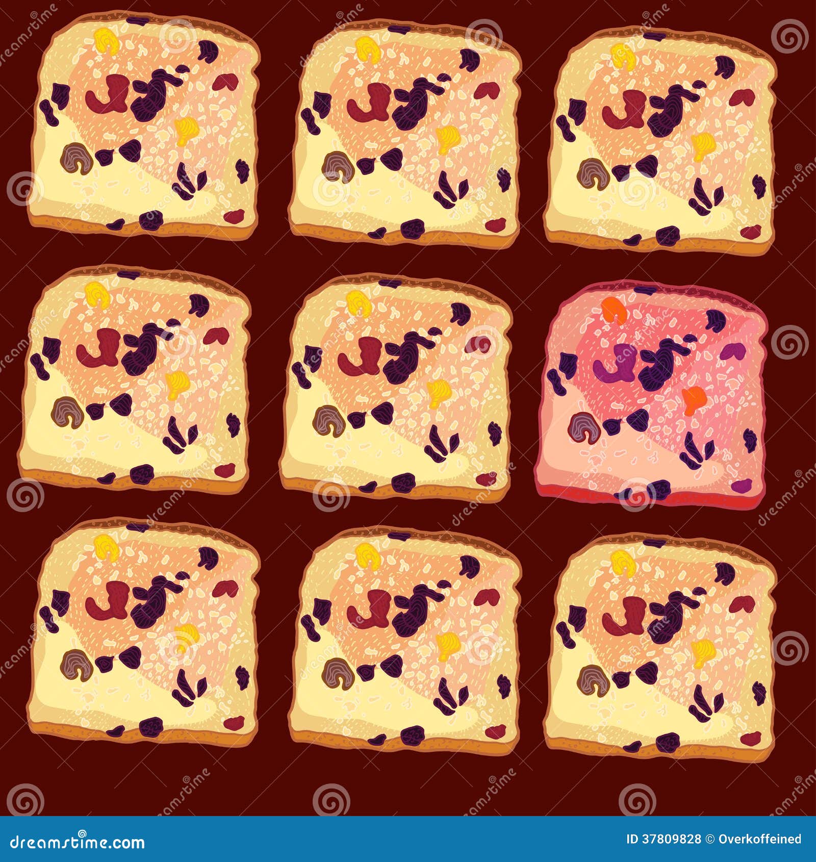 Vector Seamless Pattern, Slices of Bread Stock Vector - Illustration of ...