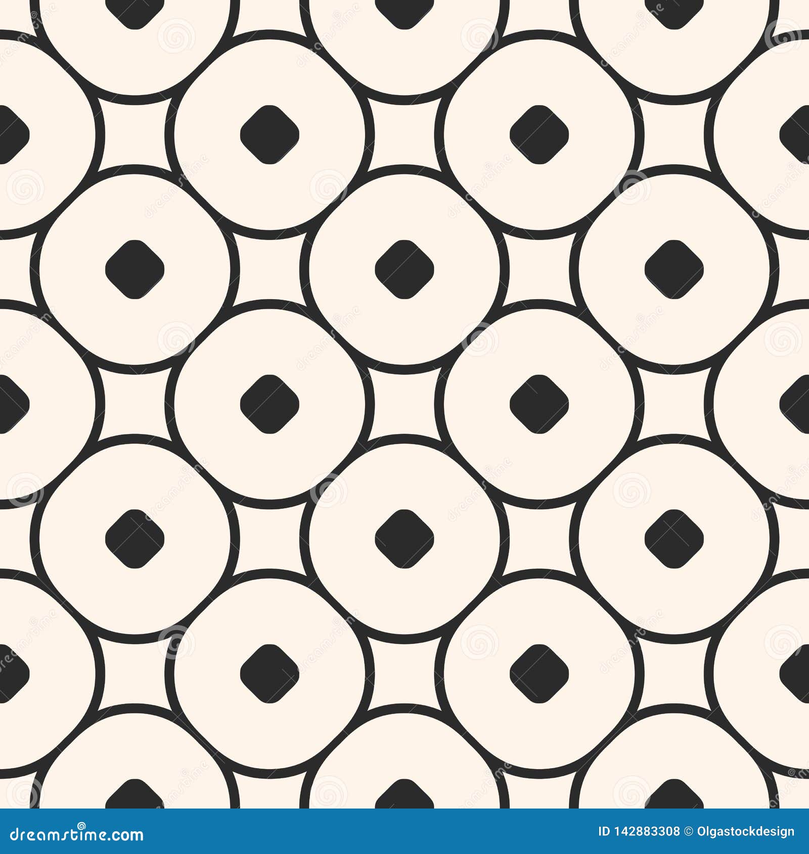 Vector Seamless Pattern with Small Circles and Round Linear Grid ...