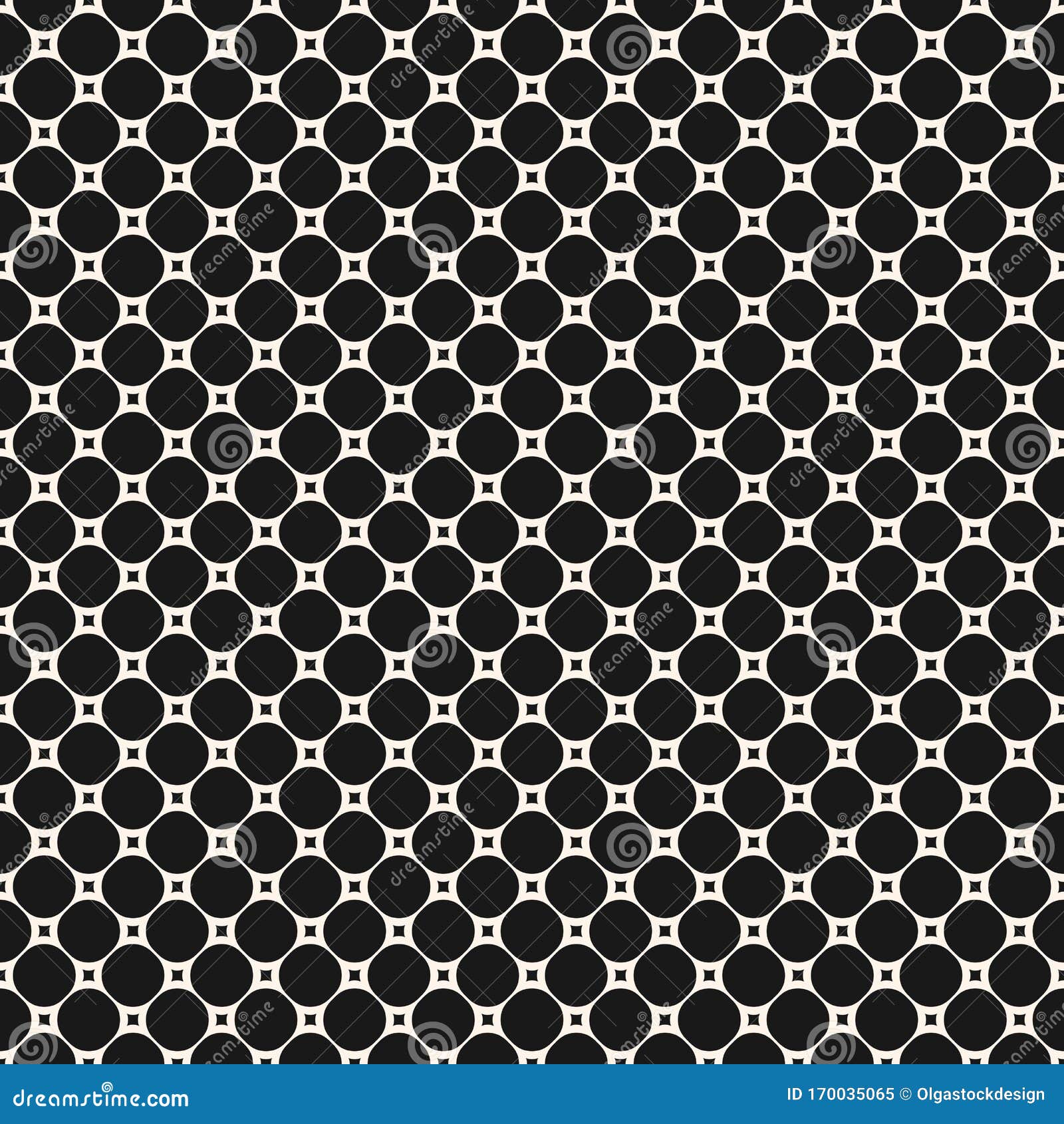 Vector Seamless Pattern with Small Circles and Squares. Geometric ...