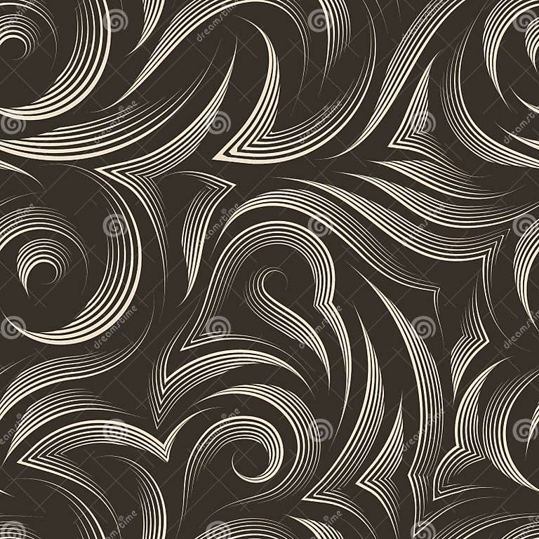Vector Seamless Pattern of Smooth and Broken Lines Drawn by a Beige Pen ...