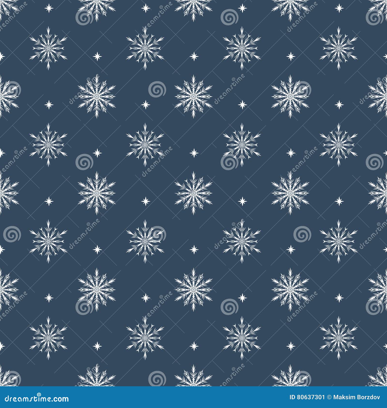 Vector Seamless Pattern with Snowflakes Stock Vector - Illustration of ...