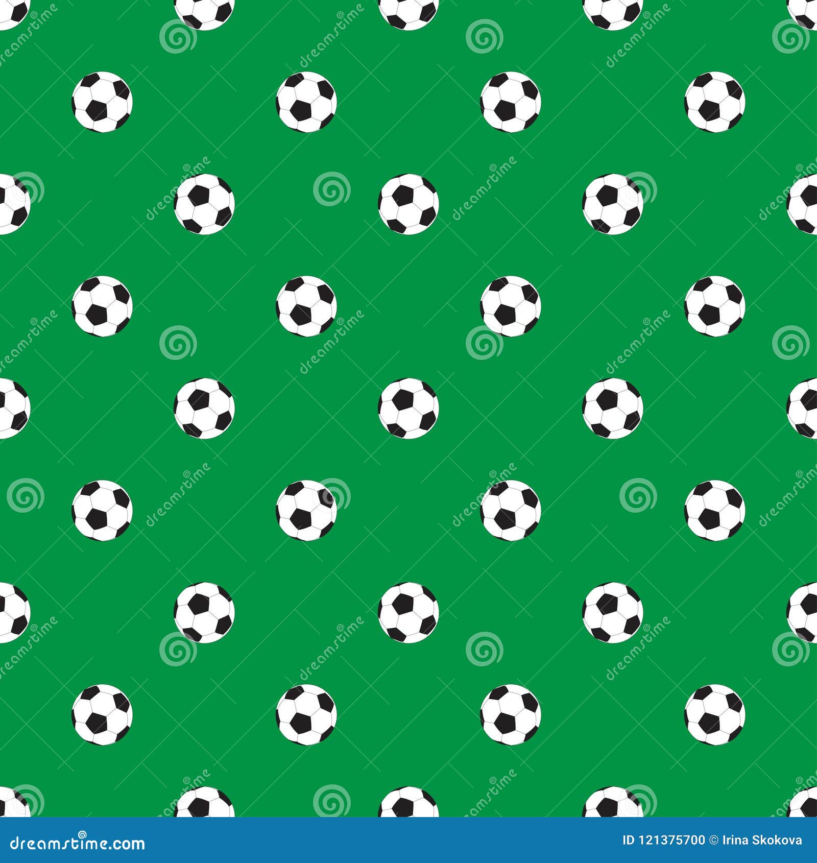Vector Seamless Pattern with Soccer Ball Stock Vector - Illustration of ...