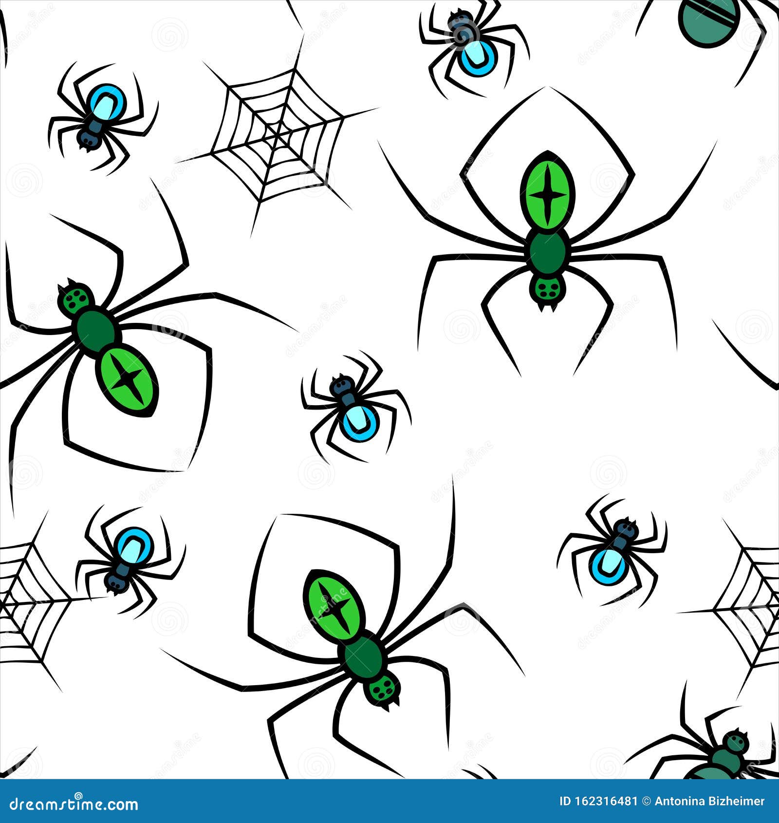 Vector Seamless Pattern of Spiders and Cobwebs. Pattern for Halloween ...