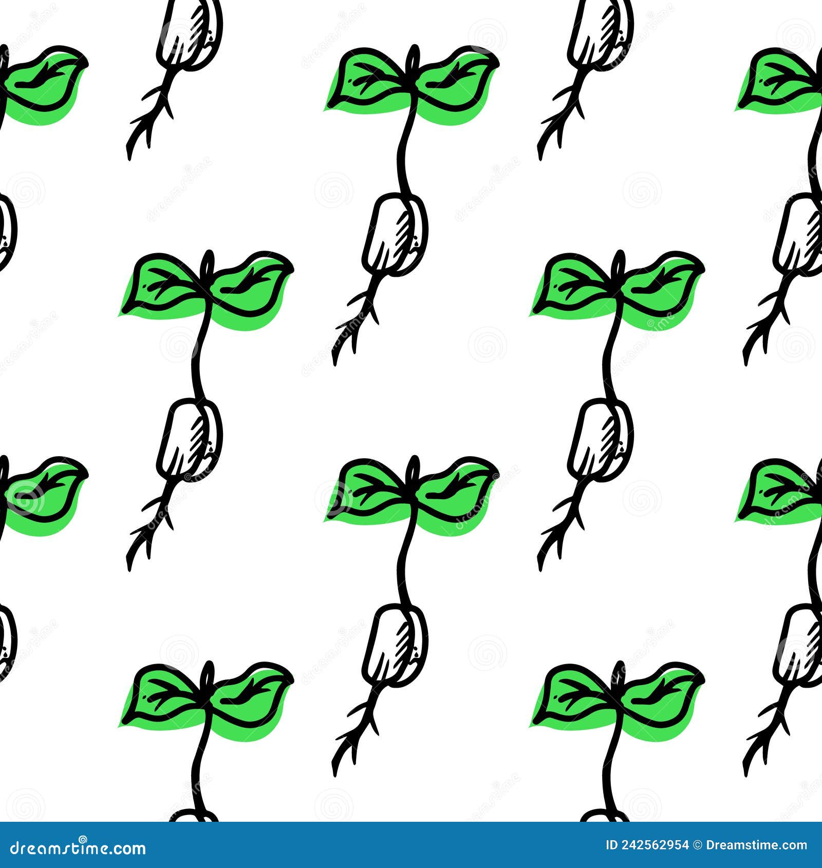Vector Seamless Pattern with Sprouts. Vector Graphics Stock Vector ...