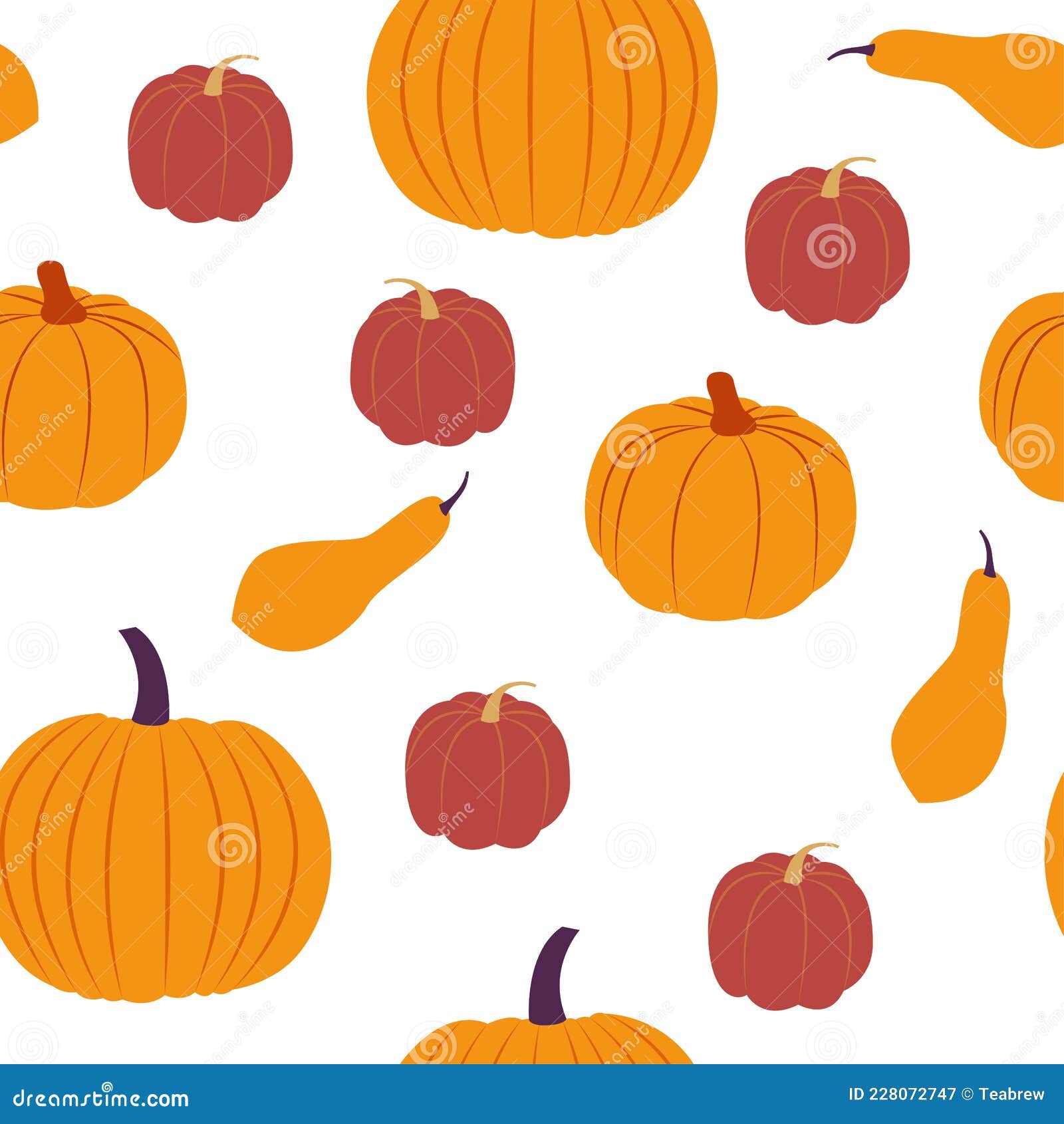 Vector Seamless Pattern with Squash. Flat Design Stock Vector ...