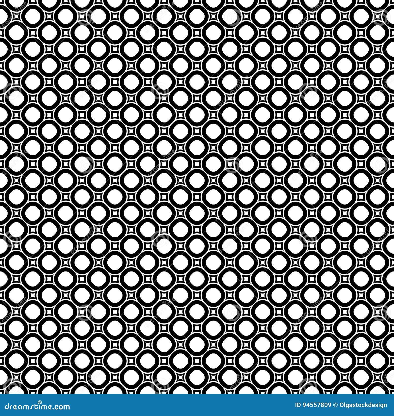 Vector Seamless Pattern, Staggered Monochrome Texture Stock Vector ...