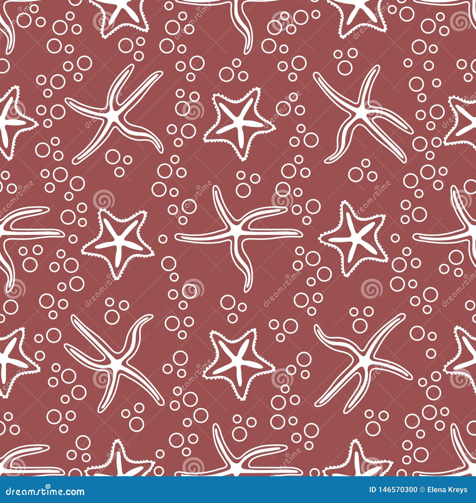 Vector Seamless Pattern With Starfish Stock Vector - Illustration of ...