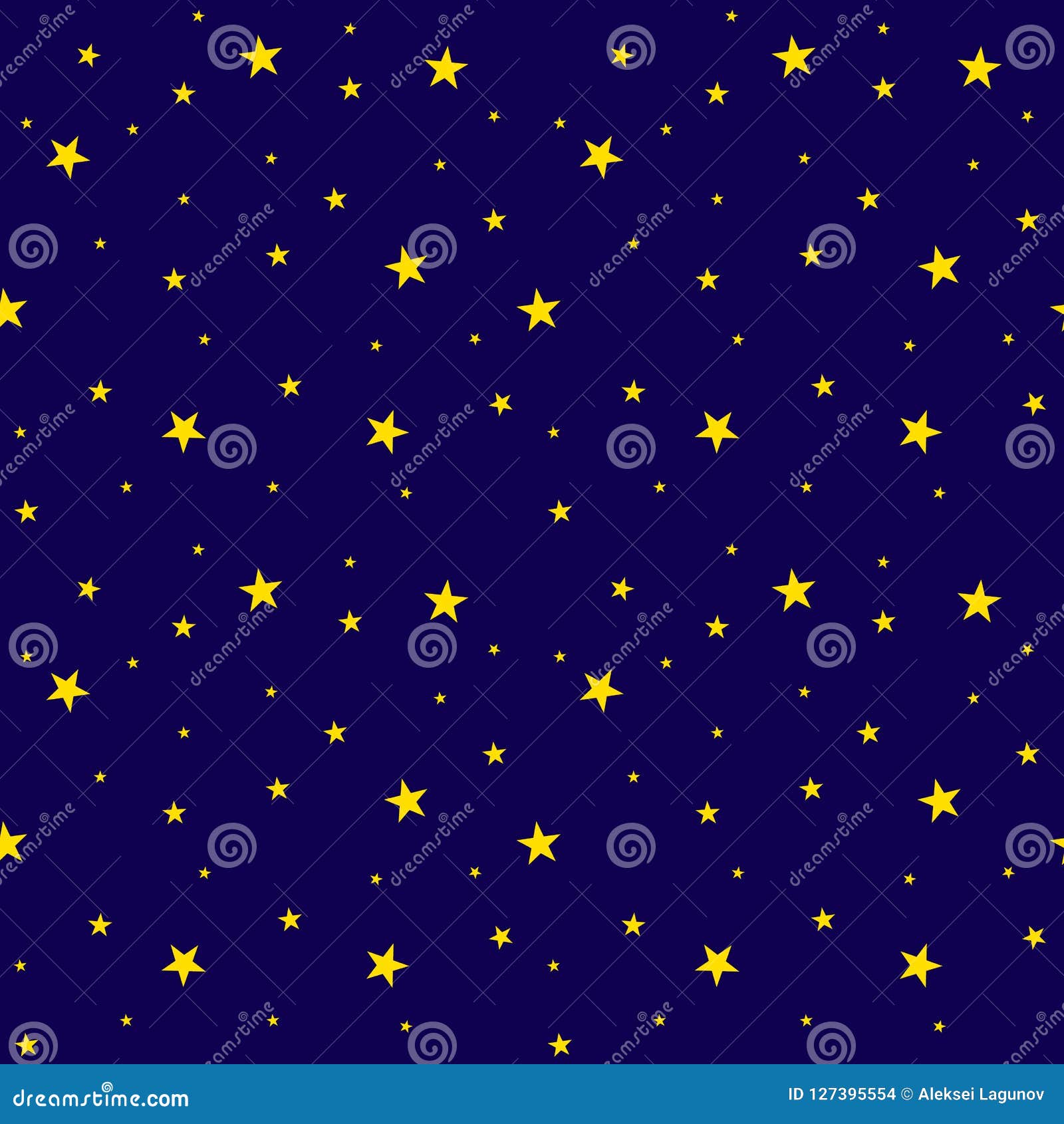 Vector Seamless Pattern: Starry Sky, Bright Colors. Stock Vector ...