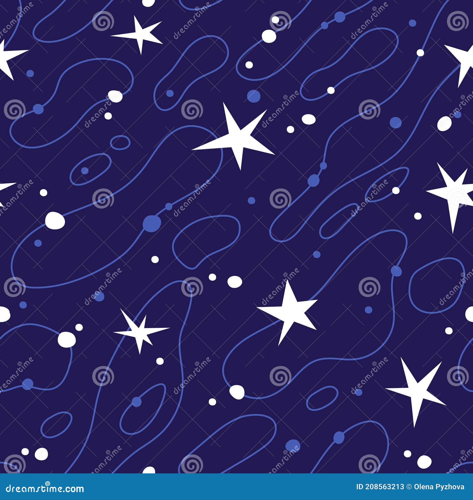 Vector Seamless Pattern with Stars. Milky Way Illustration Stock Vector ...