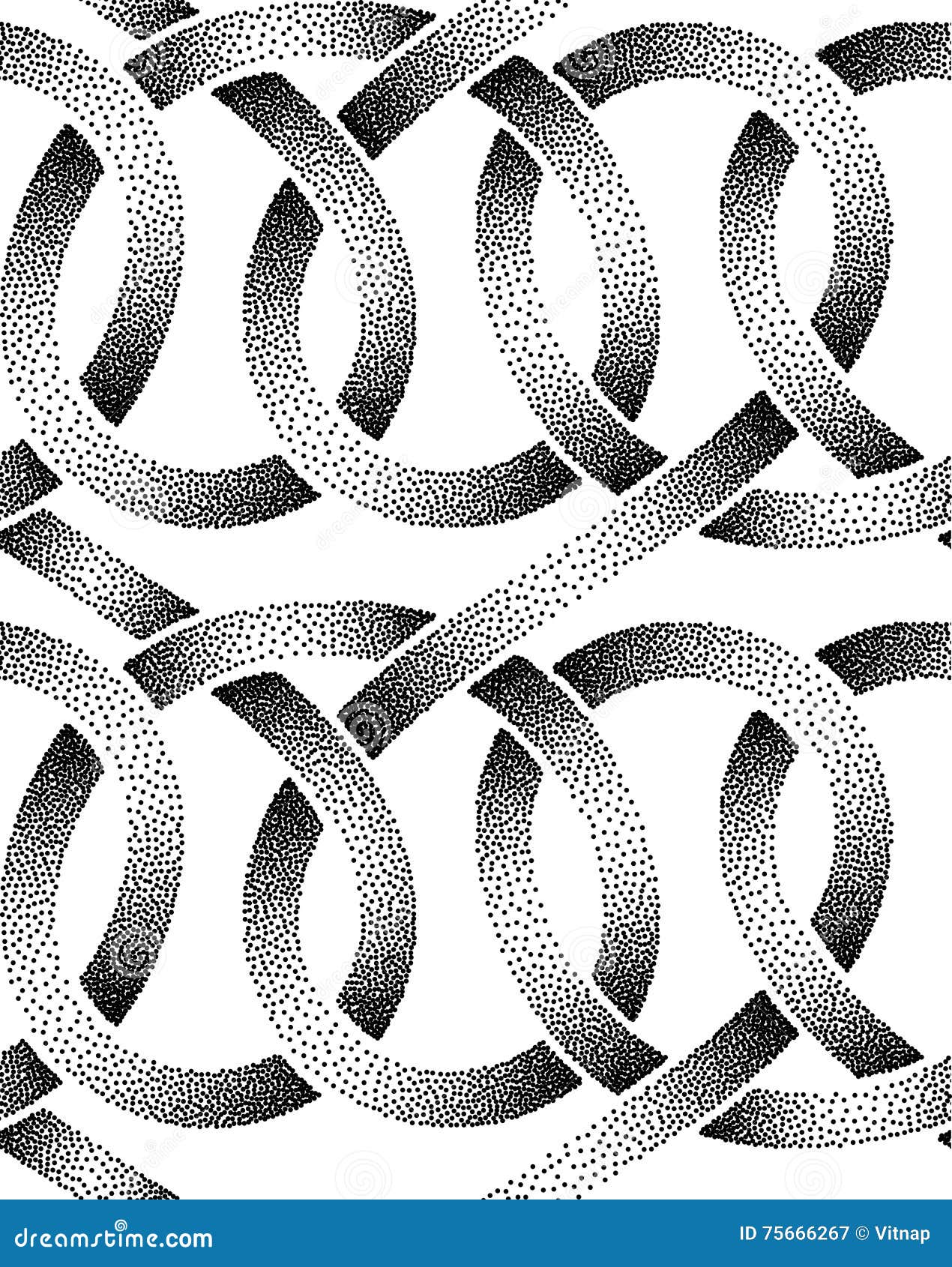 Vector Seamless Pattern of Stippled Ribbons Stock Vector - Illustration ...